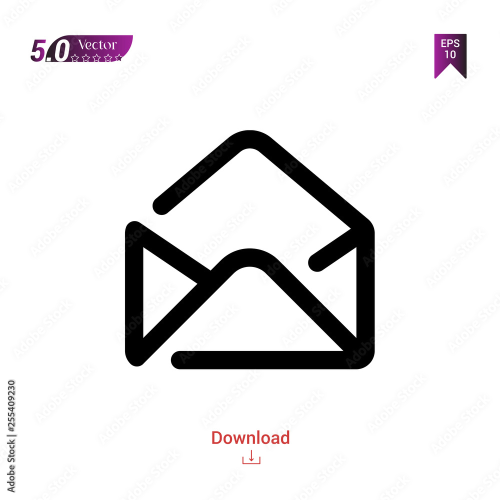 Outline email icon isolated on white background. Best modern. Graphic ...