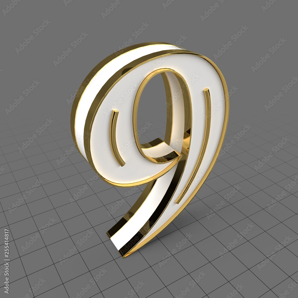 Number Nine Stock 3D asset | Adobe Stock