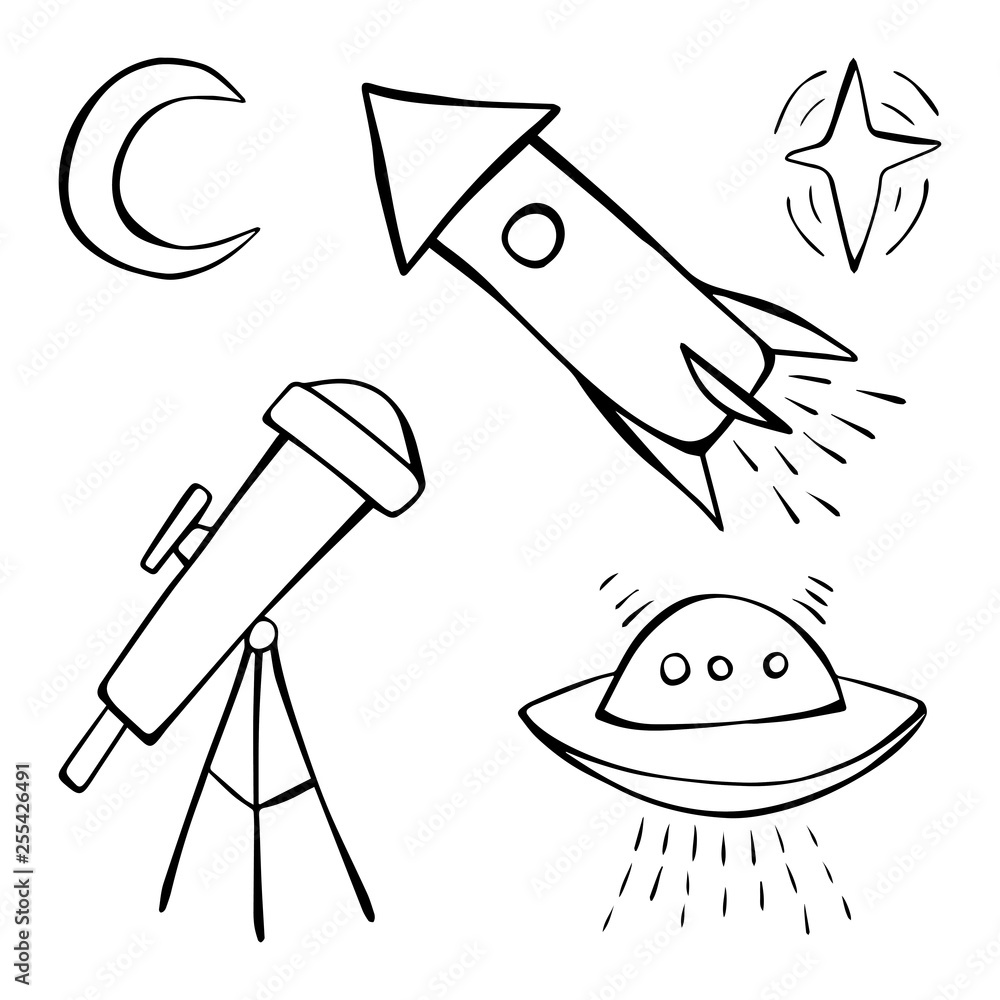 Cartoon Rocket Black And White