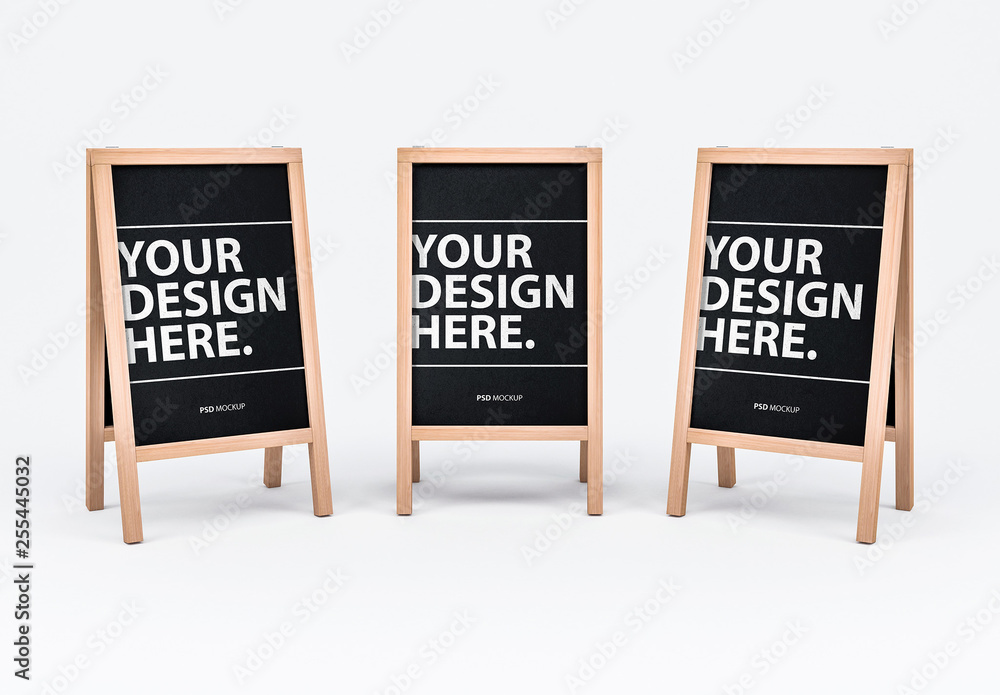 3 Blackboard Menu Signs Mockup Stock Template | Adobe Stock