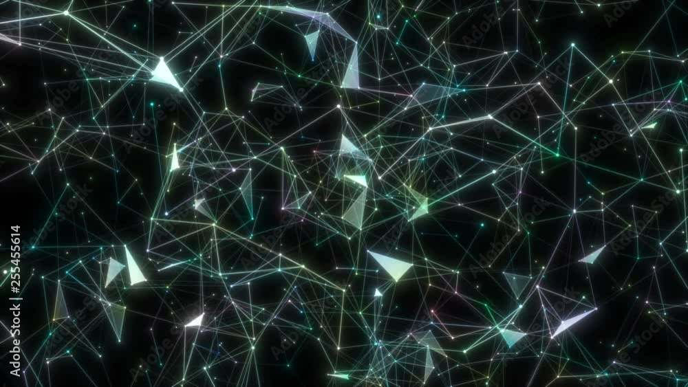 An organic network rotating in space transmits and forms signals. Stock ...