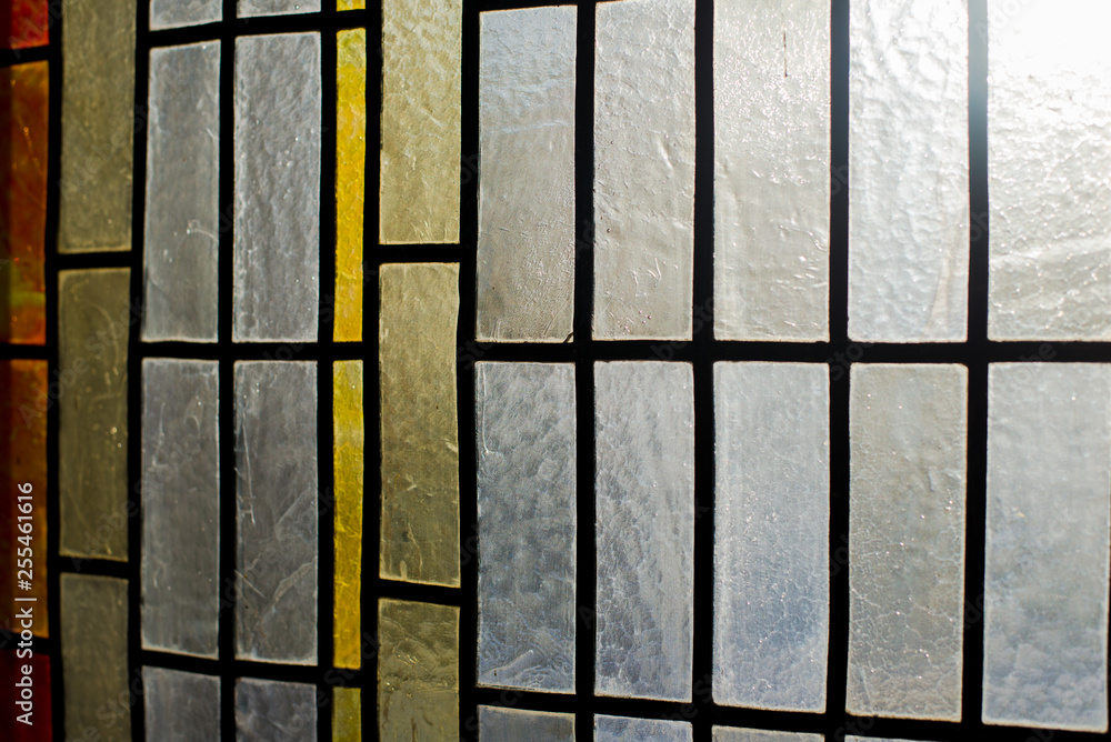 Vintage stained glass window close-up Stock Photo | Adobe Stock