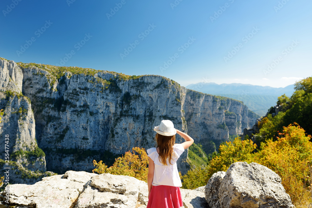 Vikos Gorge, a gorge in the Pindus Mountains of northern Greece, lying ...