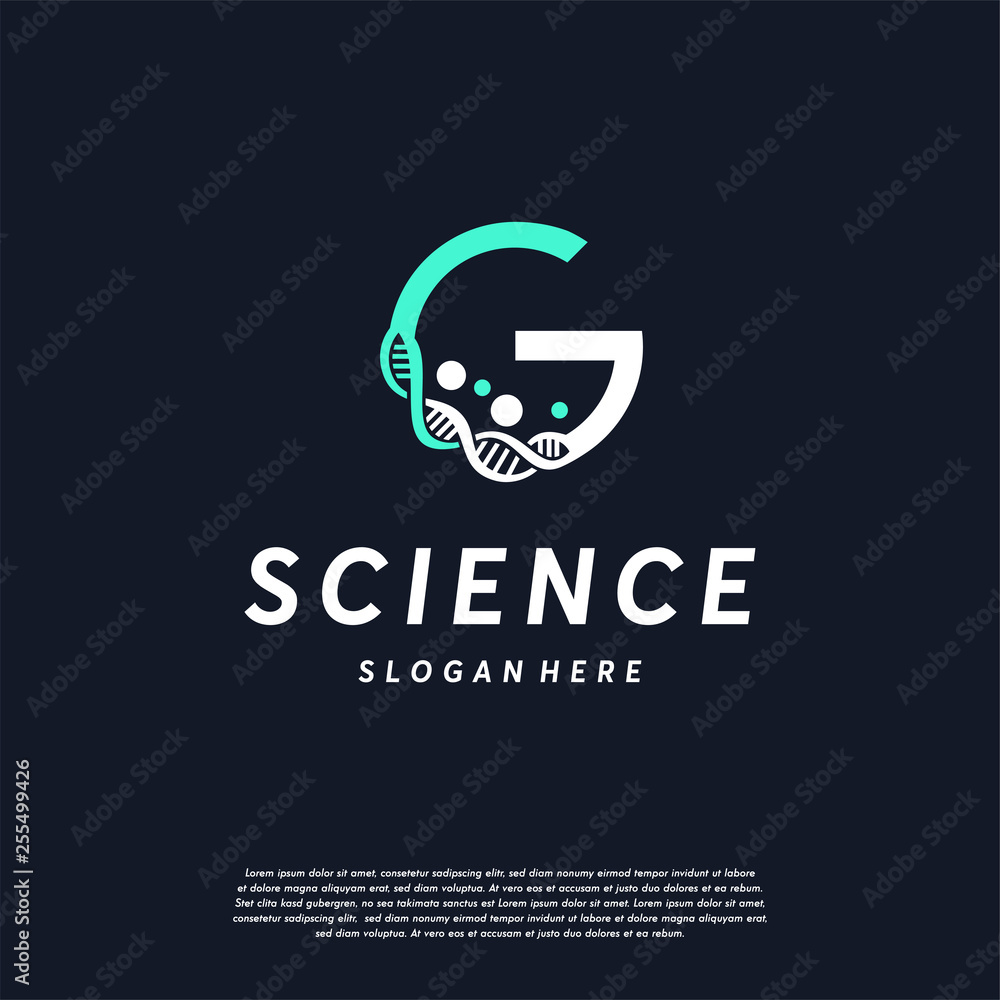 Simple Science G initial logo, Gen, DNA blue logo Stock Vector | Adobe ...