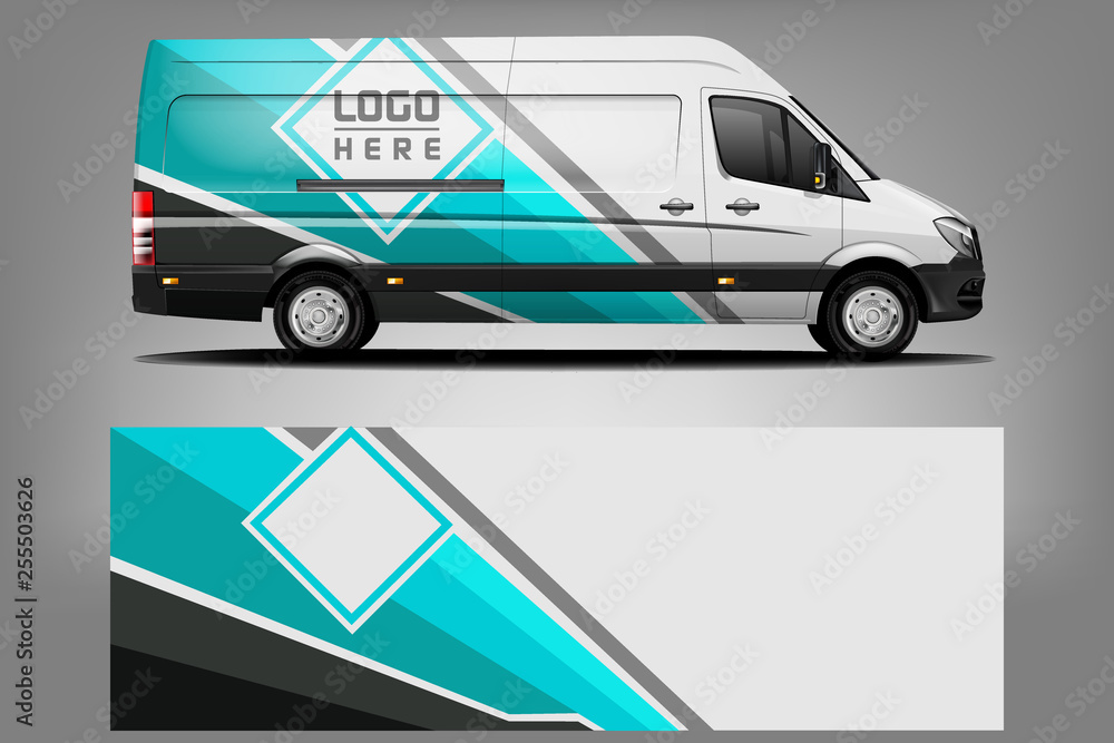 Van Wrap Livery design. Ready print wrap design for Van. - Vector dekal ...