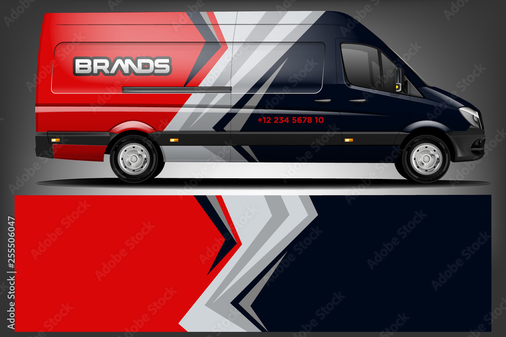 Van Wrap Livery design. Ready print wrap design for Van. - Vector dekal ...