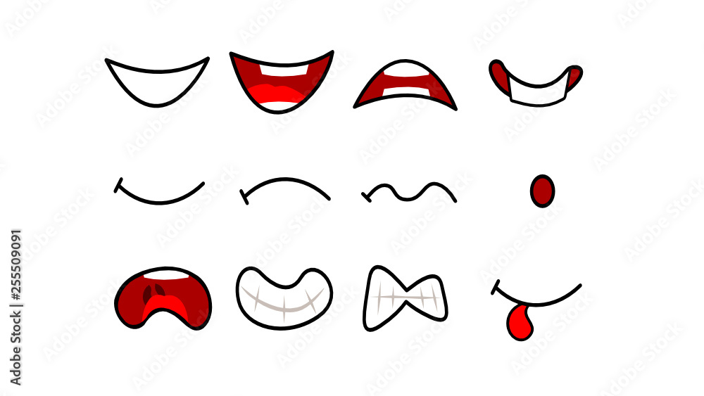 Mouth emotions for animation Stock Vector | Adobe Stock