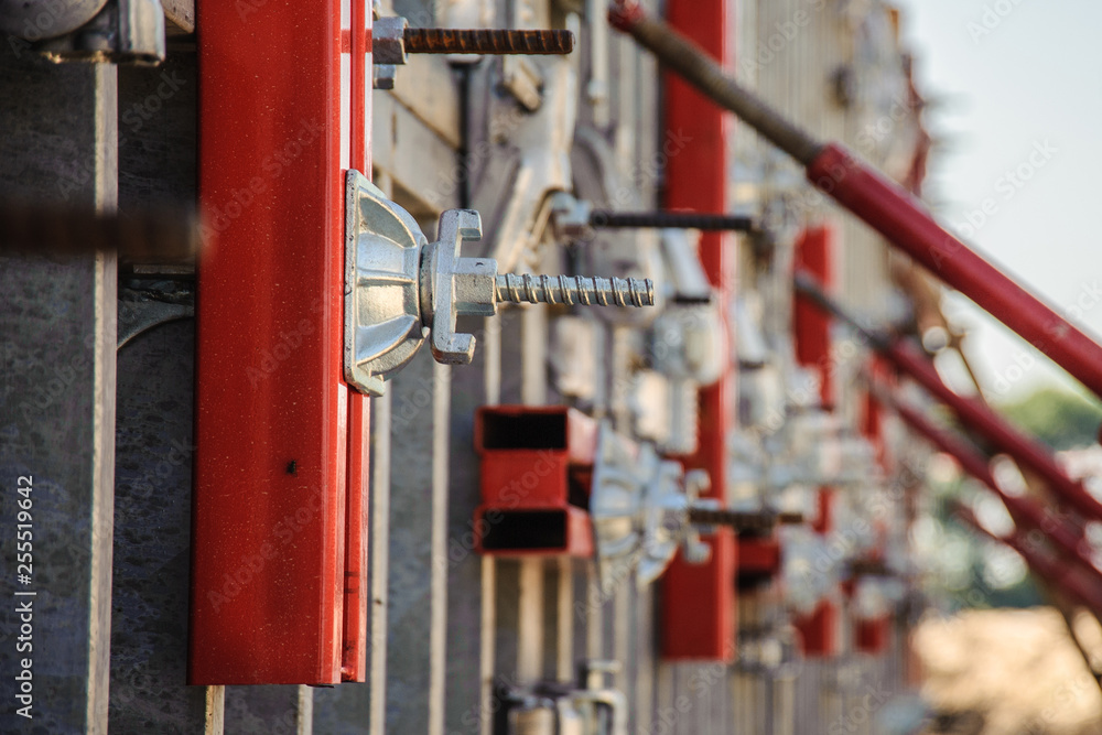 Elements of panel formwork for the construction of the tunnel. Stock ...
