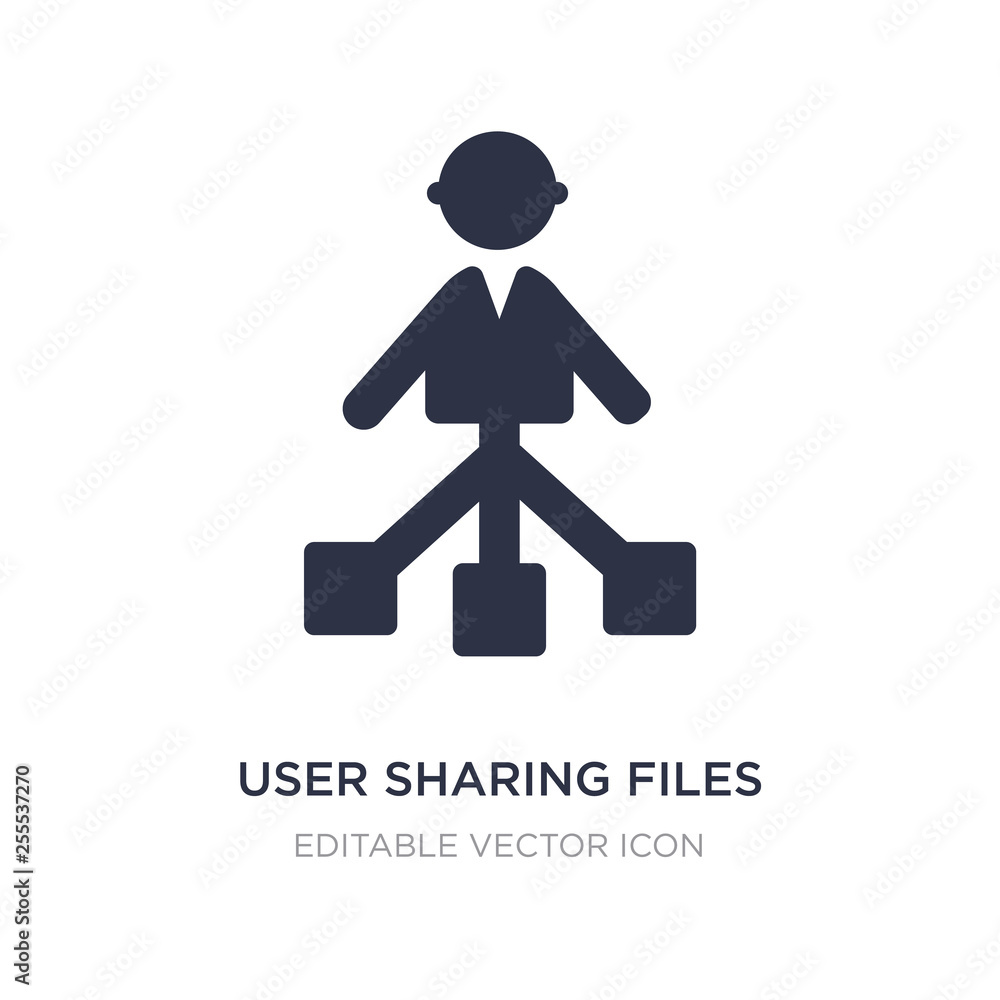 user sharing files icon on white background. Simple element ...