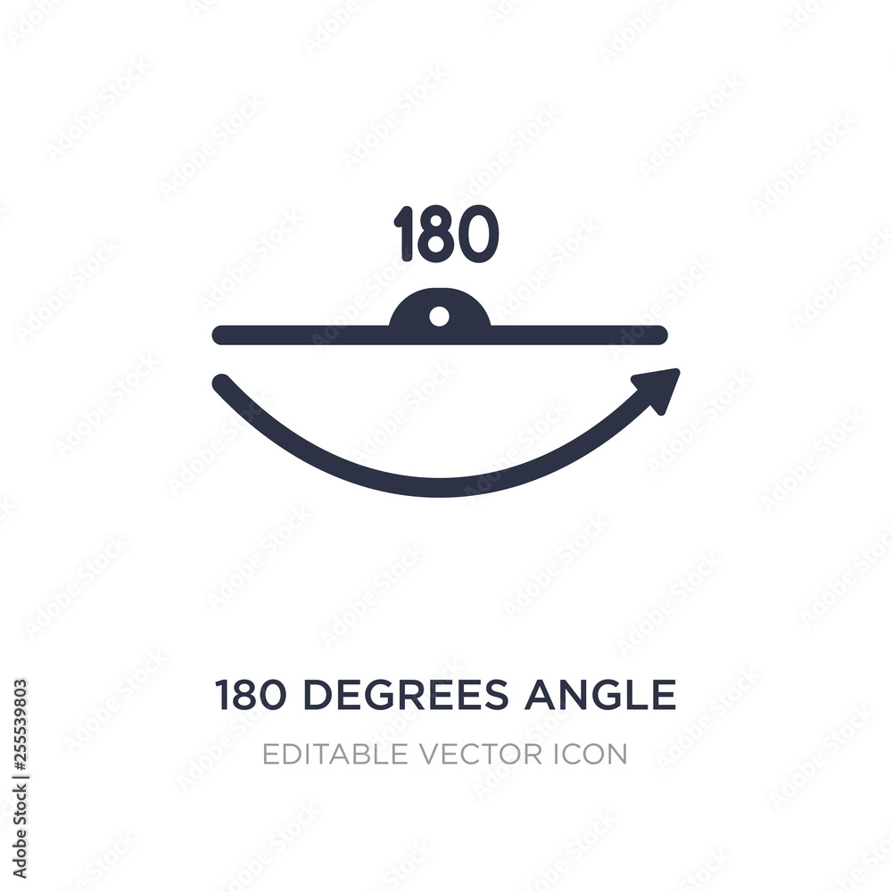 180 degrees angle icon on white background. Simple element illustration ...