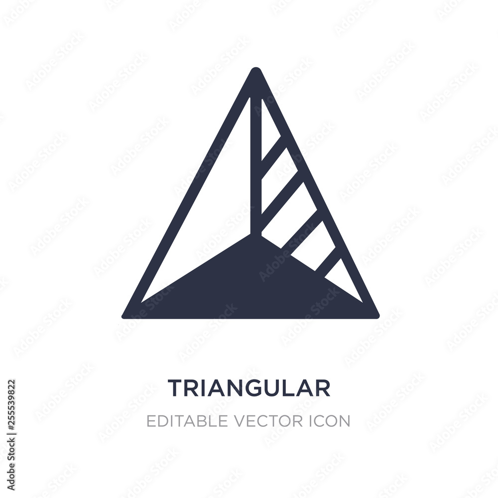 triangular pyramid volumetrical shape icon on white background. Simple ...
