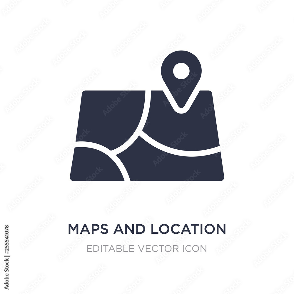 maps and location icon on white background. Simple element illustration ...