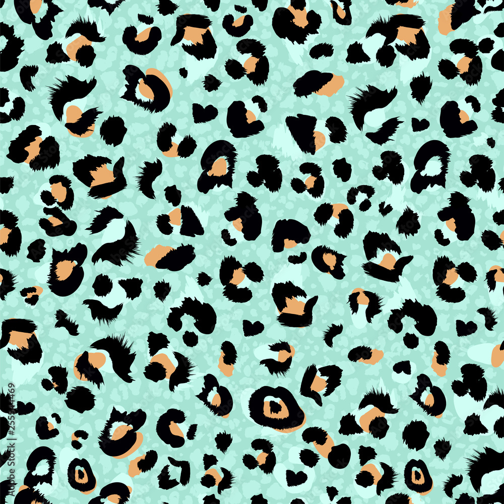 Leopard seamless pattern. Animal print with leopard dots. Vector ...