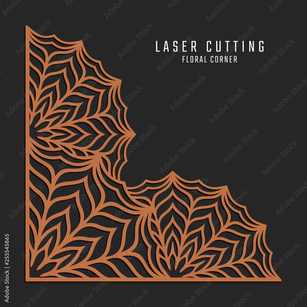 Laser cutting corner. Tapestry panel. Jigsaw die cut ornament. Lacy ...