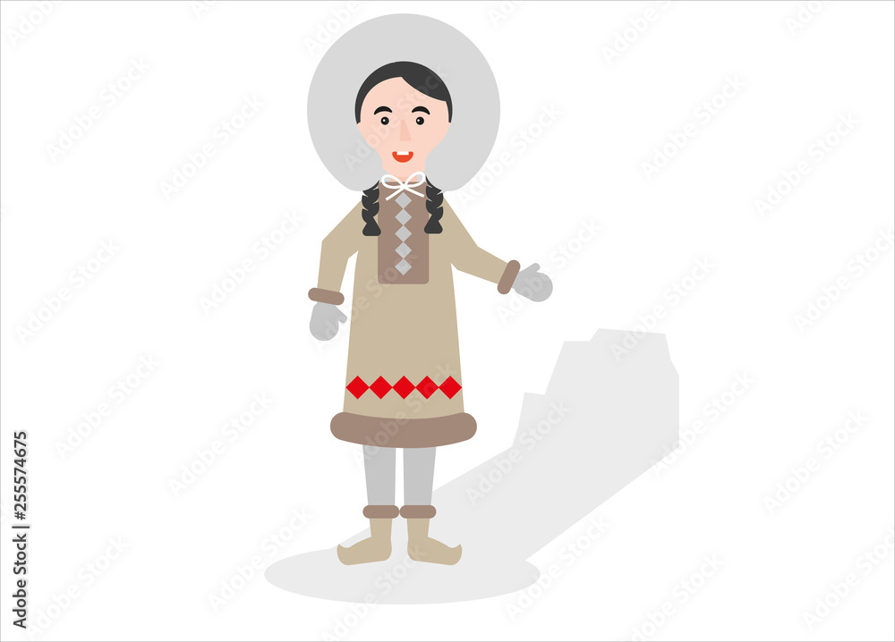 Inuit girl Stock Vector | Adobe Stock