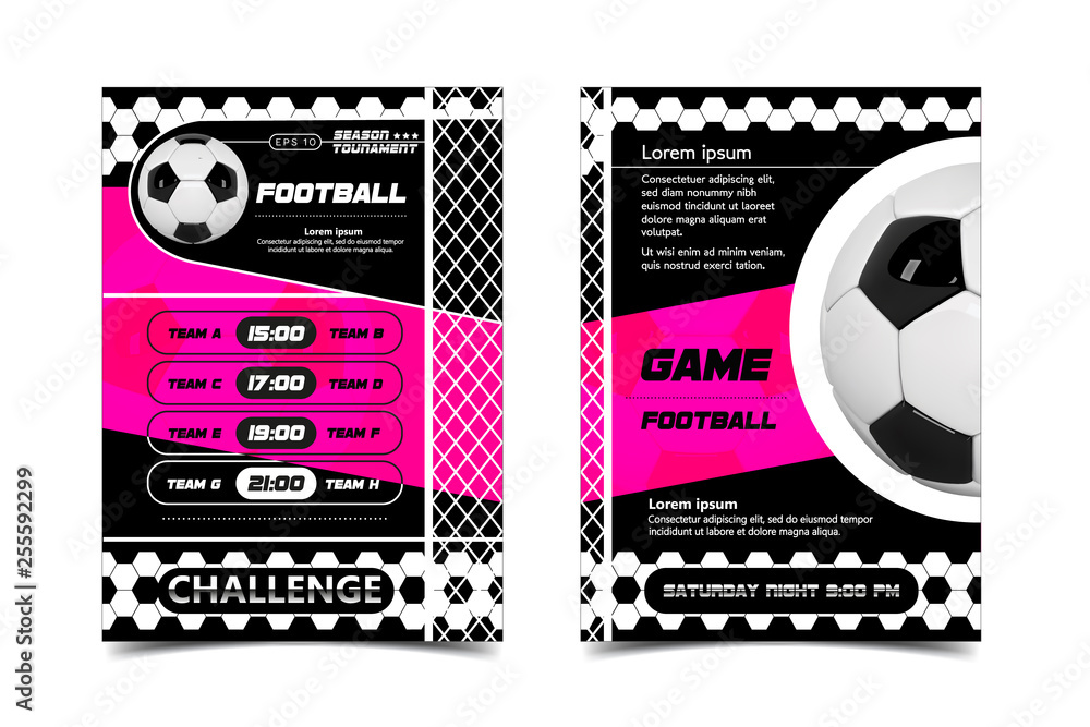 Soccer Poster Vector. Football Ball. Design For Sport Bar Promotion ...
