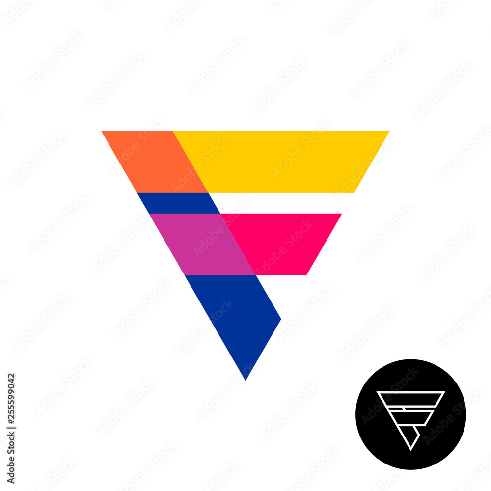 Letter f triangle logo with overlay opacity. Stock Vector | Adobe Stock