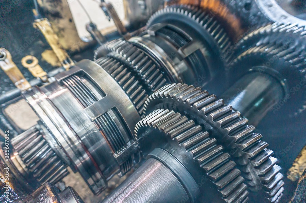 Disassembled gearbox for clutch repair and gears. Transmission for ...