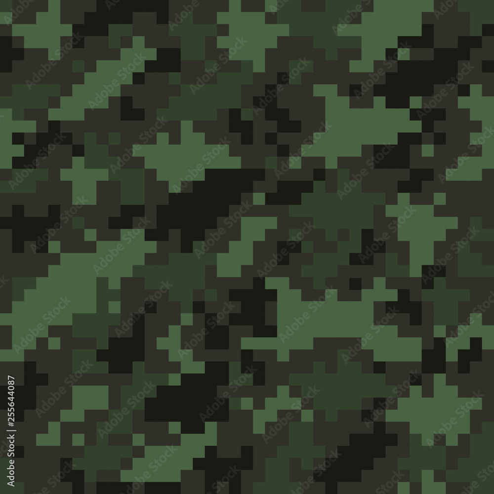 pixelated texture military camouflage seamless pattern in classic ...