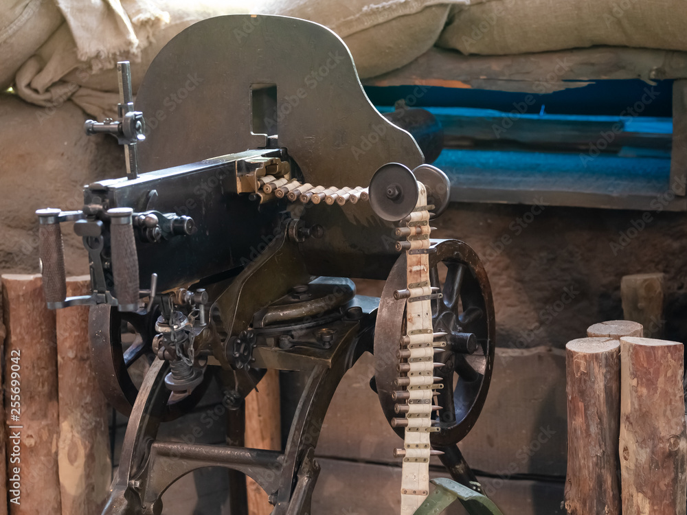 The machine gun in the trenches of the First World War Stock Photo ...