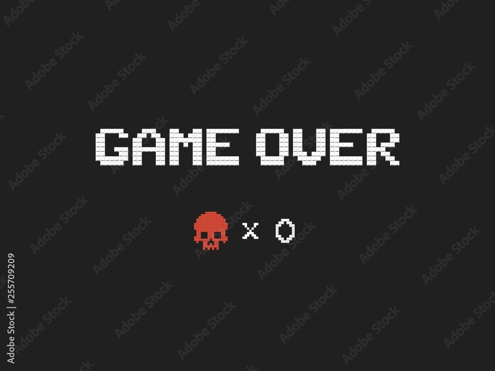 Game Over Logo Skull