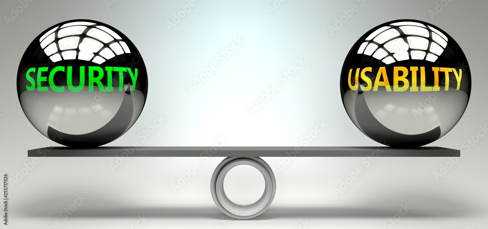 Security and usability balance, harmony and relation pictured as two ...