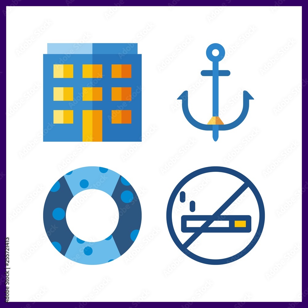 4 risk icon. Vector illustration risk set. property and anchor icons ...