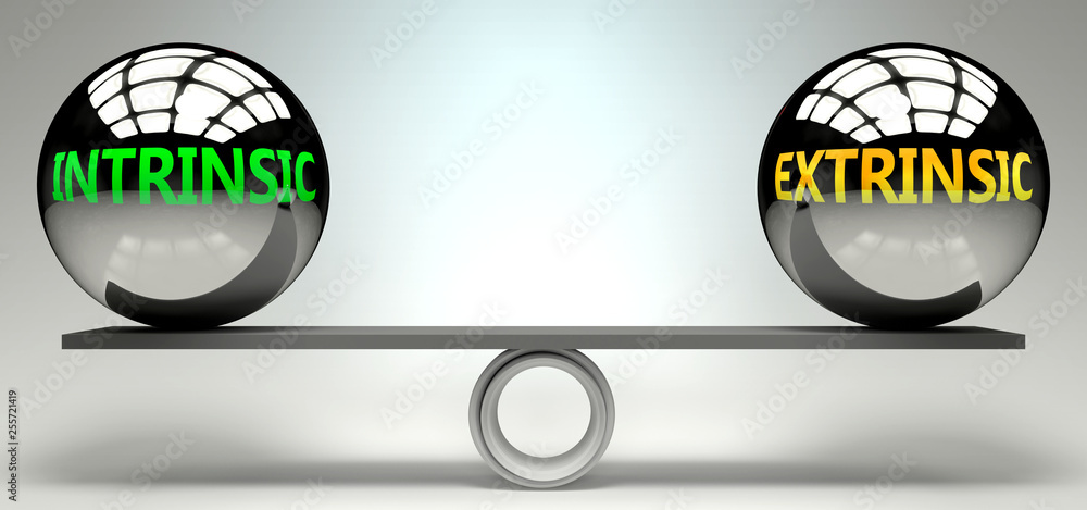 Intrinsic and extrinsic balance, harmony and relation pictured as two ...
