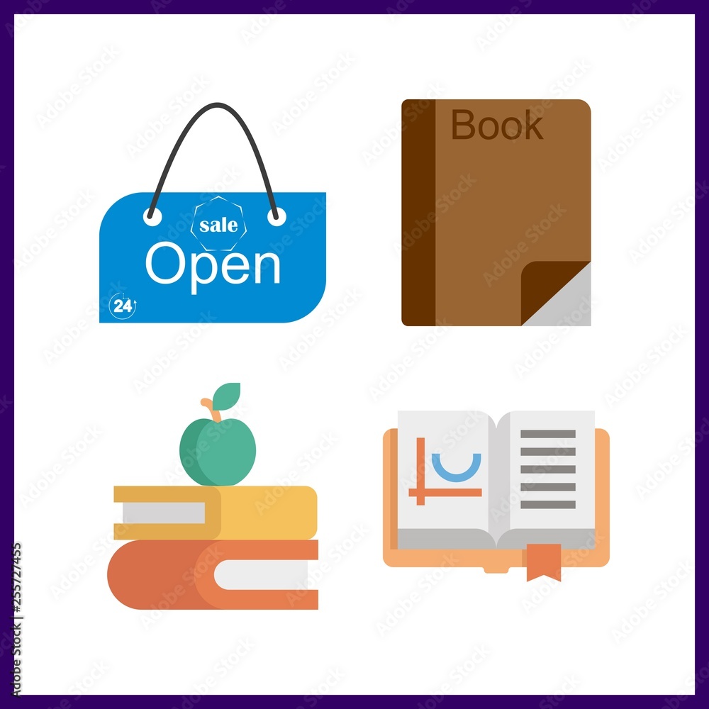 4 catalog icon. Vector illustration catalog set. books and open icons ...