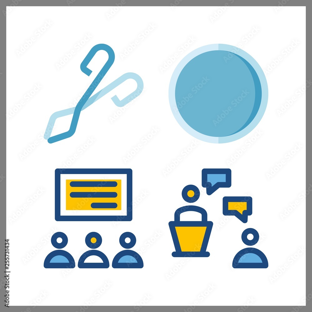 4 workshop icon. Vector illustration workshop set. crucible tongs and ...