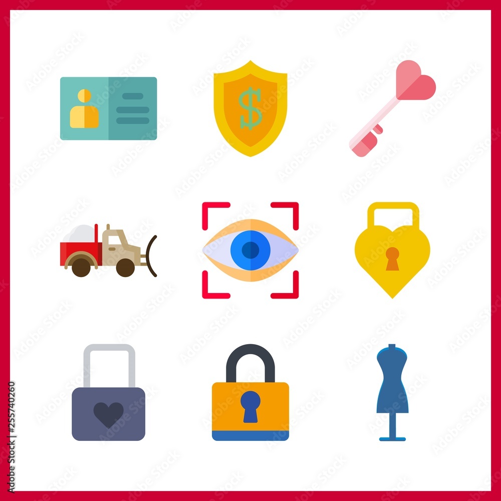 Vetor de 9 access icon. Vector illustration access set. id card and eye ...