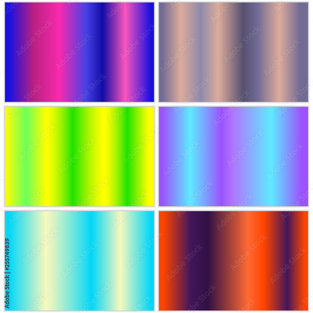 Collection of bright multicolored gradients. Vector illustration Stock ...
