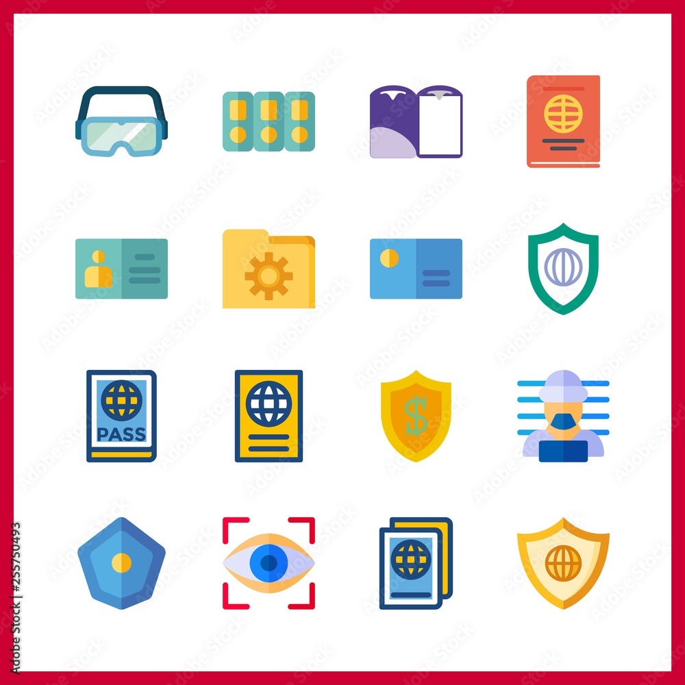 16 identity icon. Vector illustration identity set. criminal and id ...
