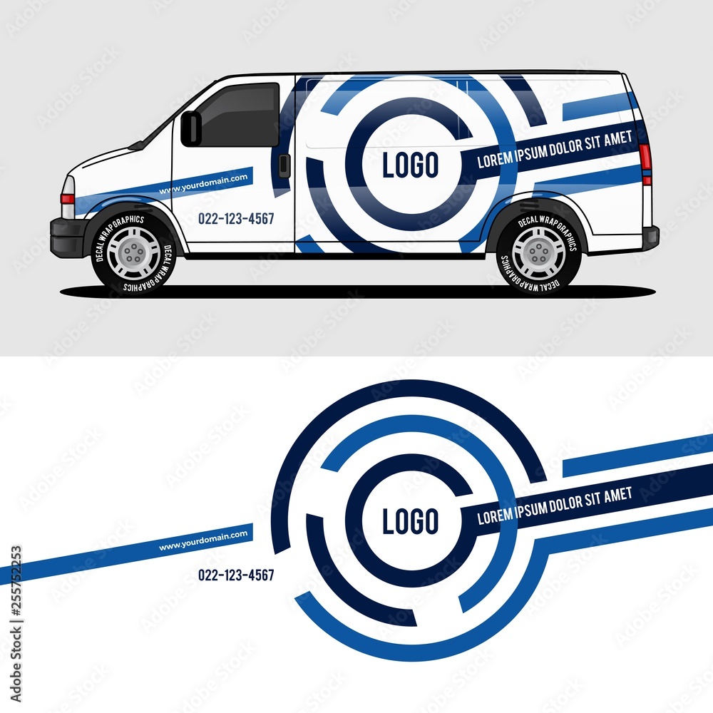 car livery blue van wrap design wrapping sticker and decal design for ...