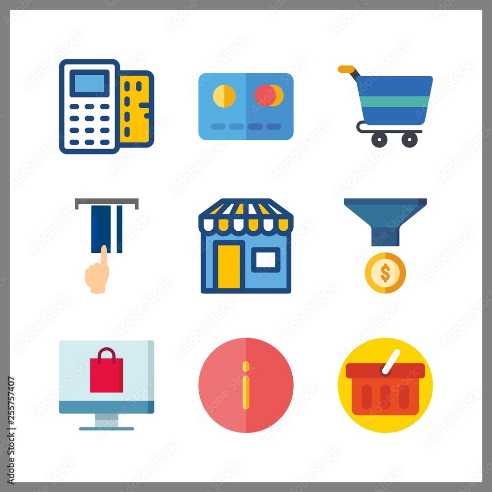9 customer icon. Vector illustration customer set. credit card and ...