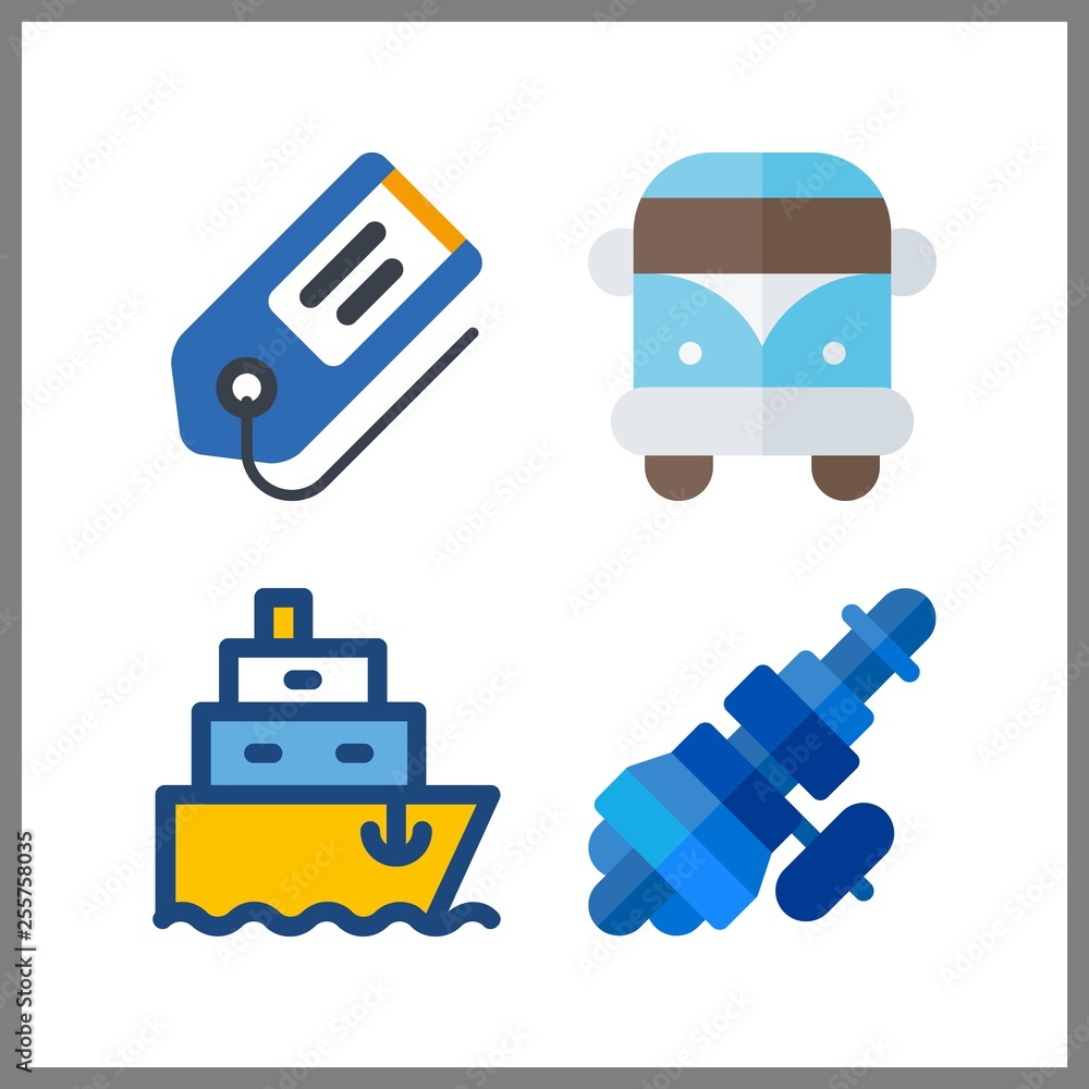 4 shipping icon. Vector illustration shipping set. tag and distribution ...