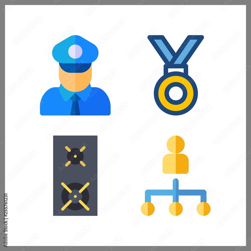 4 professional icon. Vector illustration professional set. speaker and ...