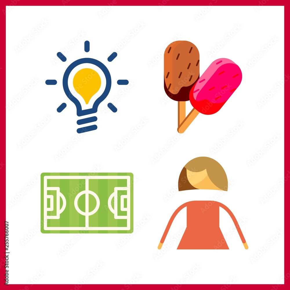 4 ball icon. Vector illustration ball set. idea and femenine icons for ...