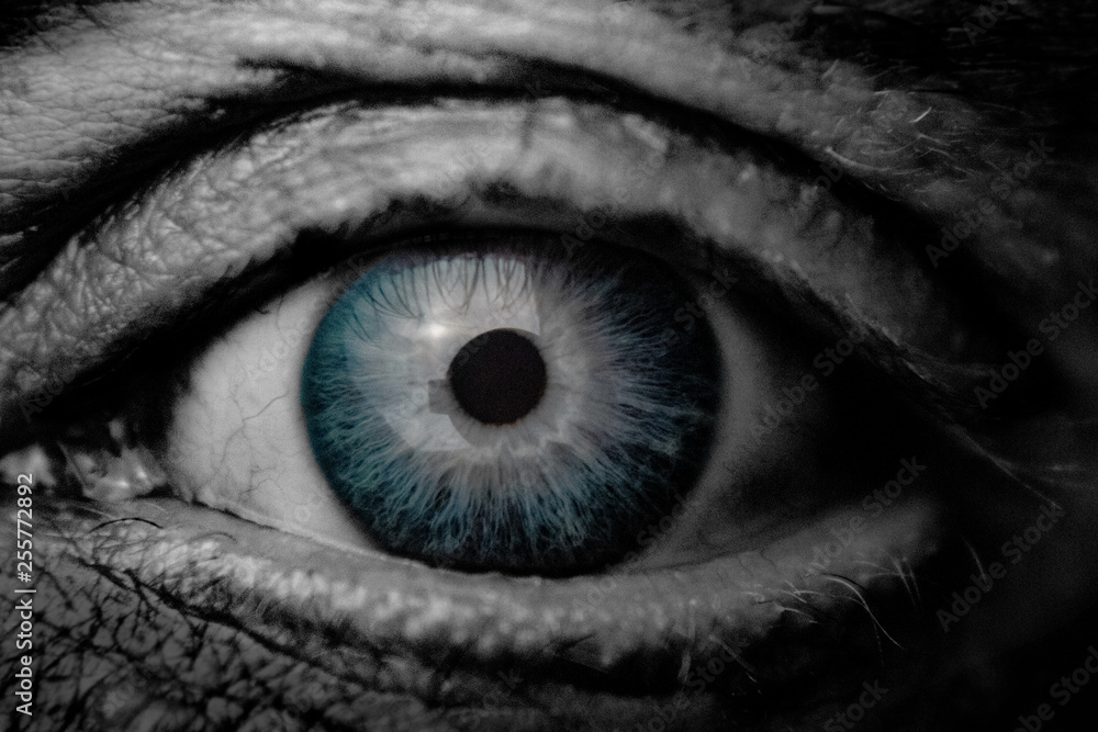 Sad Blue Eyes With Tears