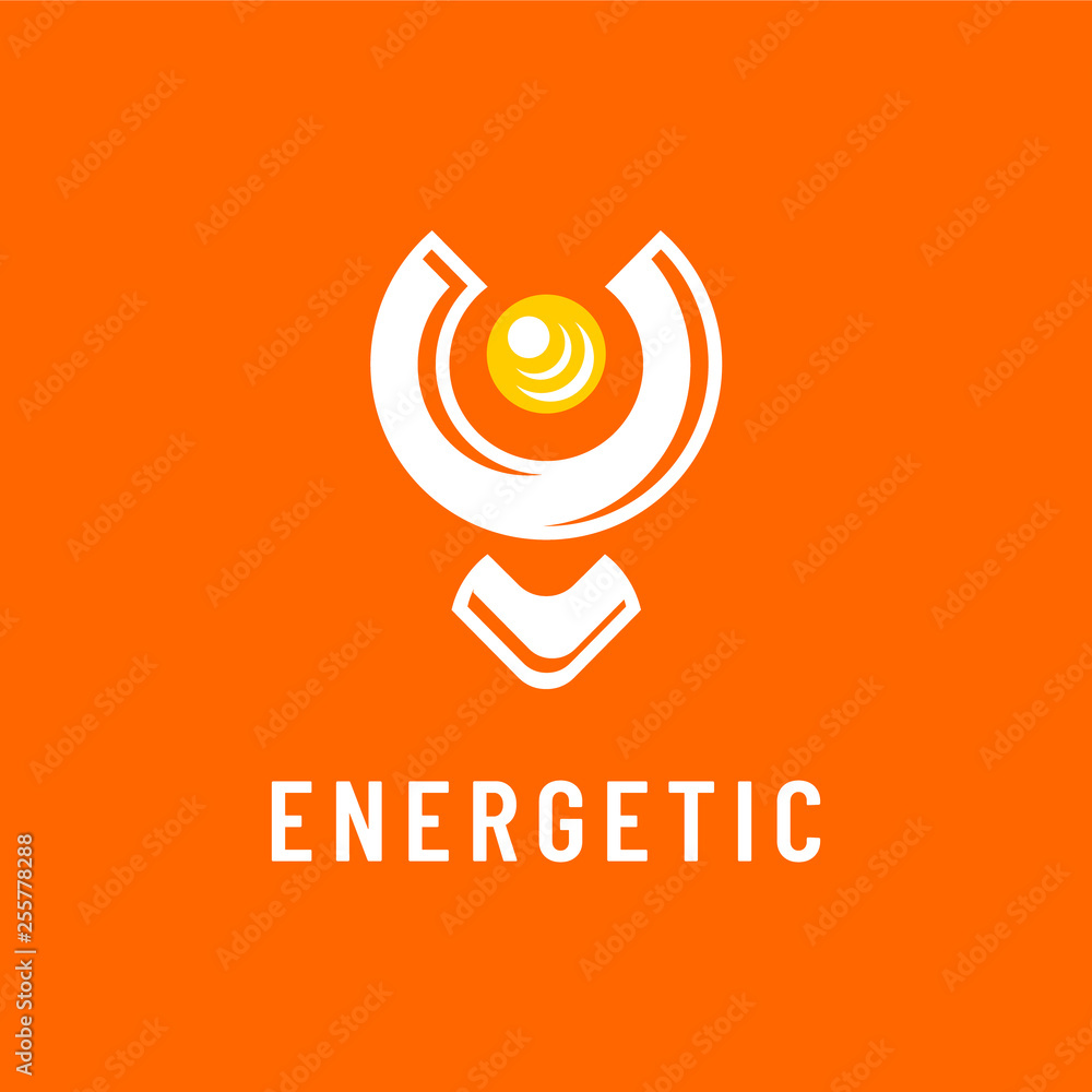 Energetic symbol with simple flat design vector quality logo template ...