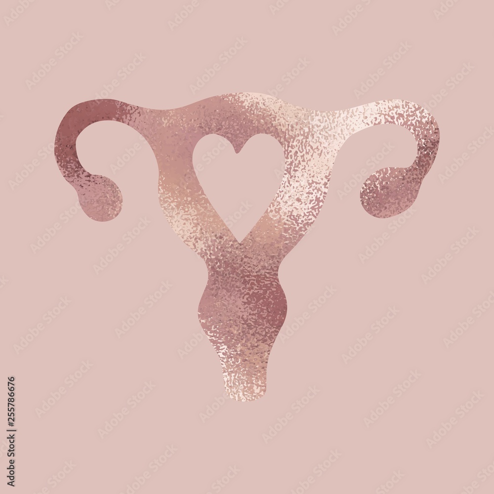Uterus. Rose gold. Vector illustration Stock Vector | Adobe Stock