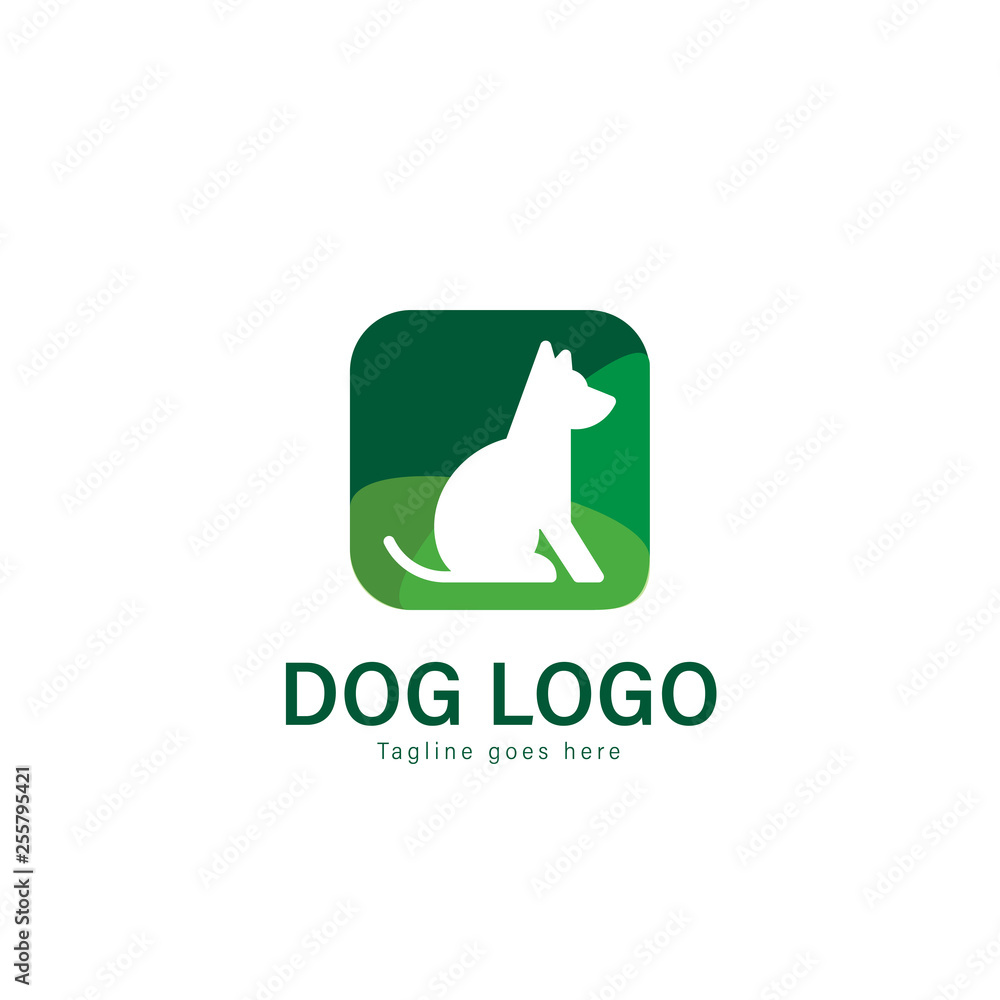 Dog logo vector design. modern dog logo template isolated on white ...
