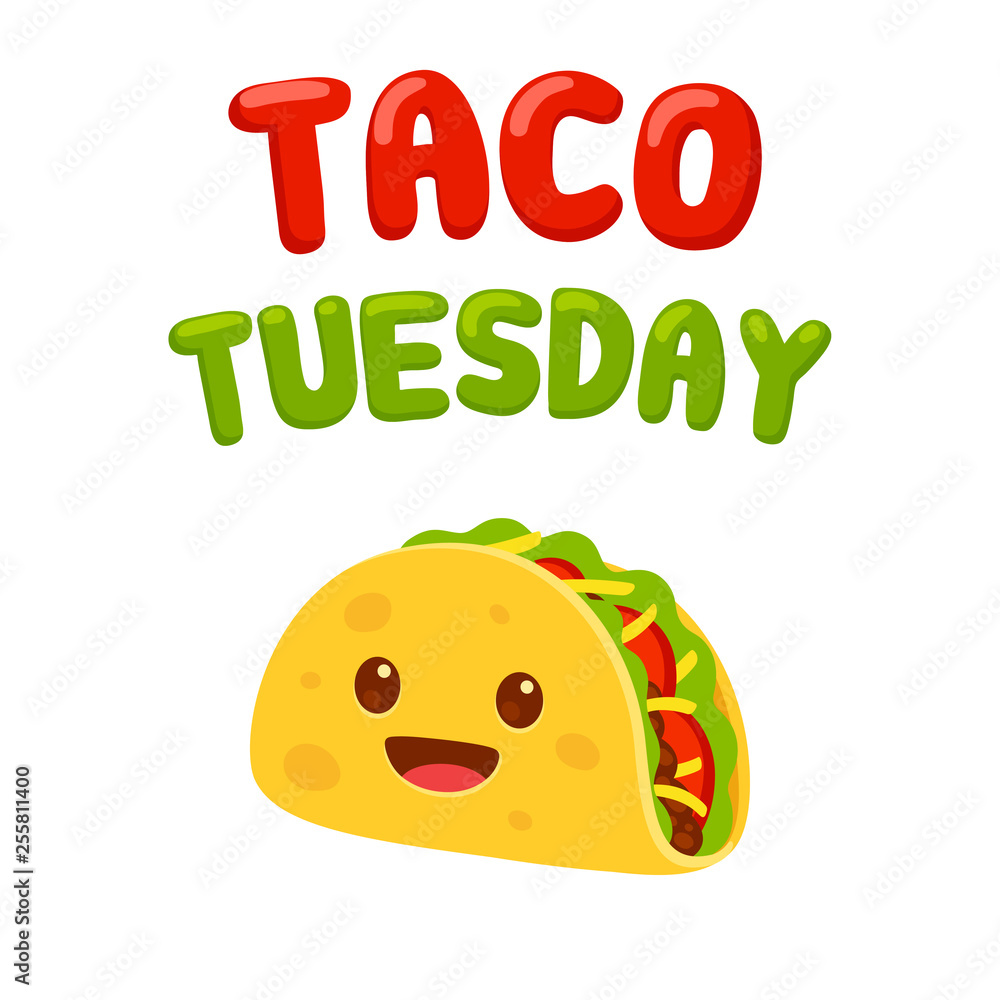 Taco Tuesday cartoon drawing Stock Vector | Adobe Stock