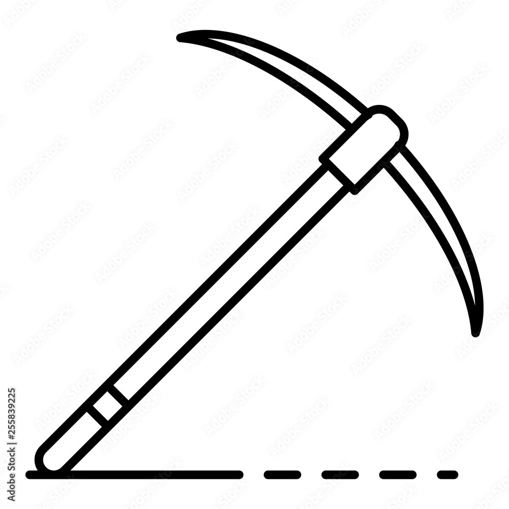 Pickaxe icon. Outline pickaxe vector icon for web design isolated on ...