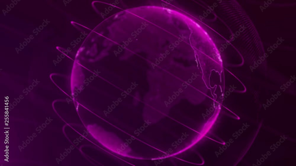 Pixel planet Earth animation. Animation of space with digital exploding ...