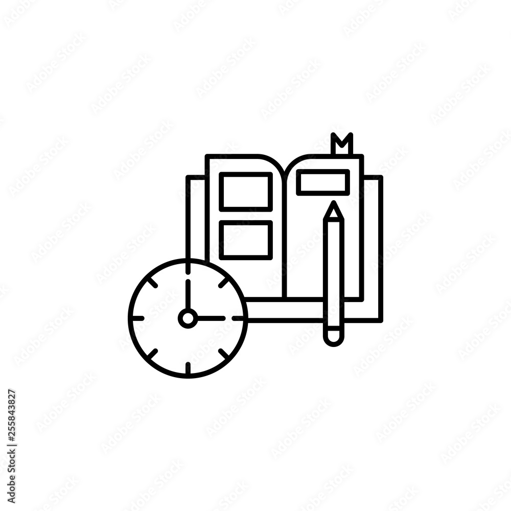 Time management, book, document, documentary, note, record icon ...