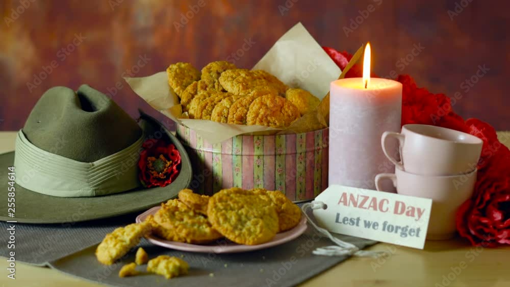 Traditional ANZAC biscuits for ANZAC Day and Remembrance Day memorial ...
