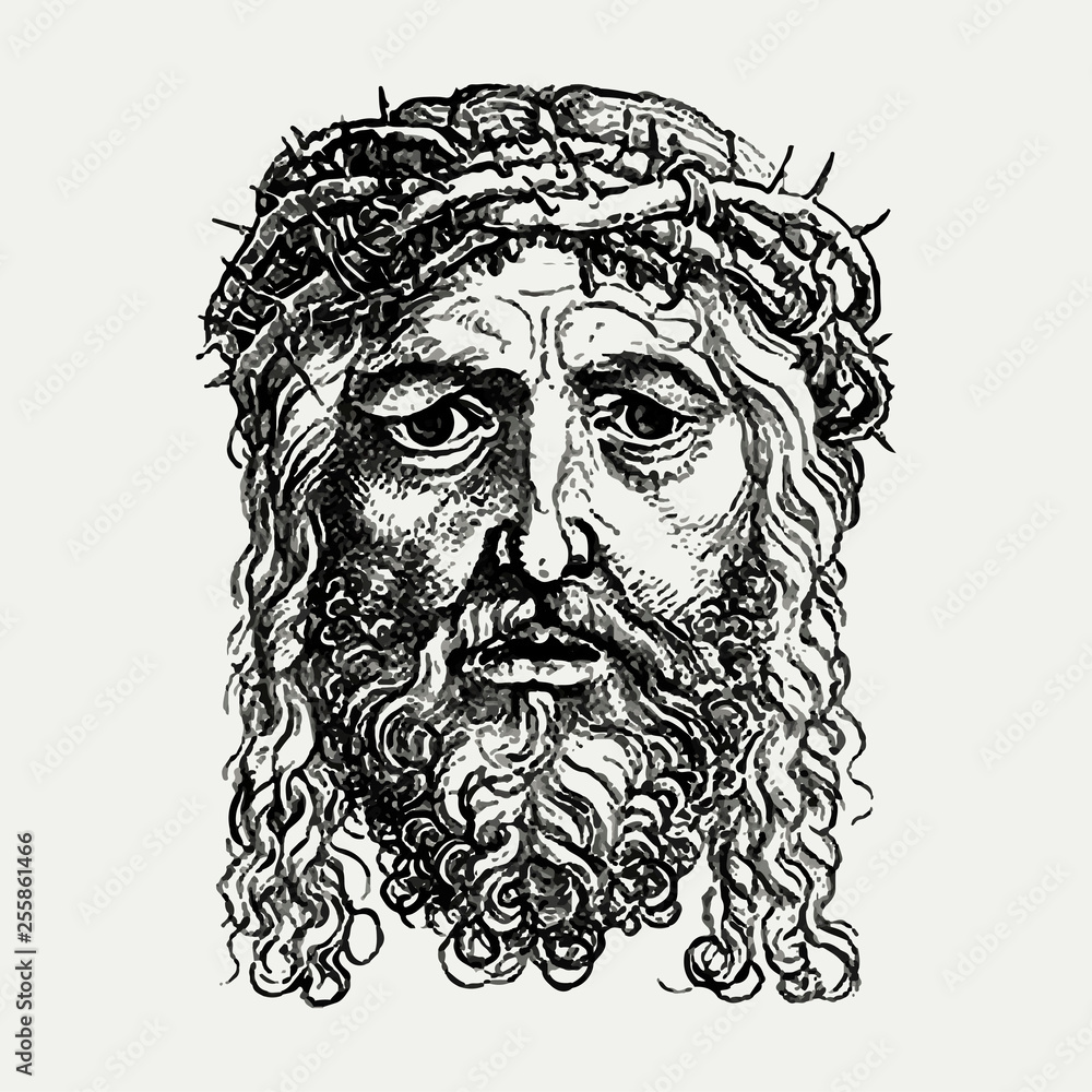 Vintage Jesus Christ illustration Stock Vector | Adobe Stock