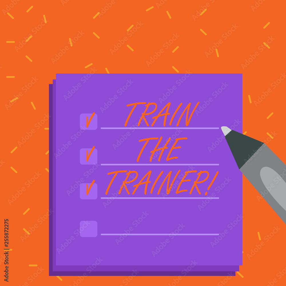Word writing text Train The Trainer. Business photo showcasing Learning ...
