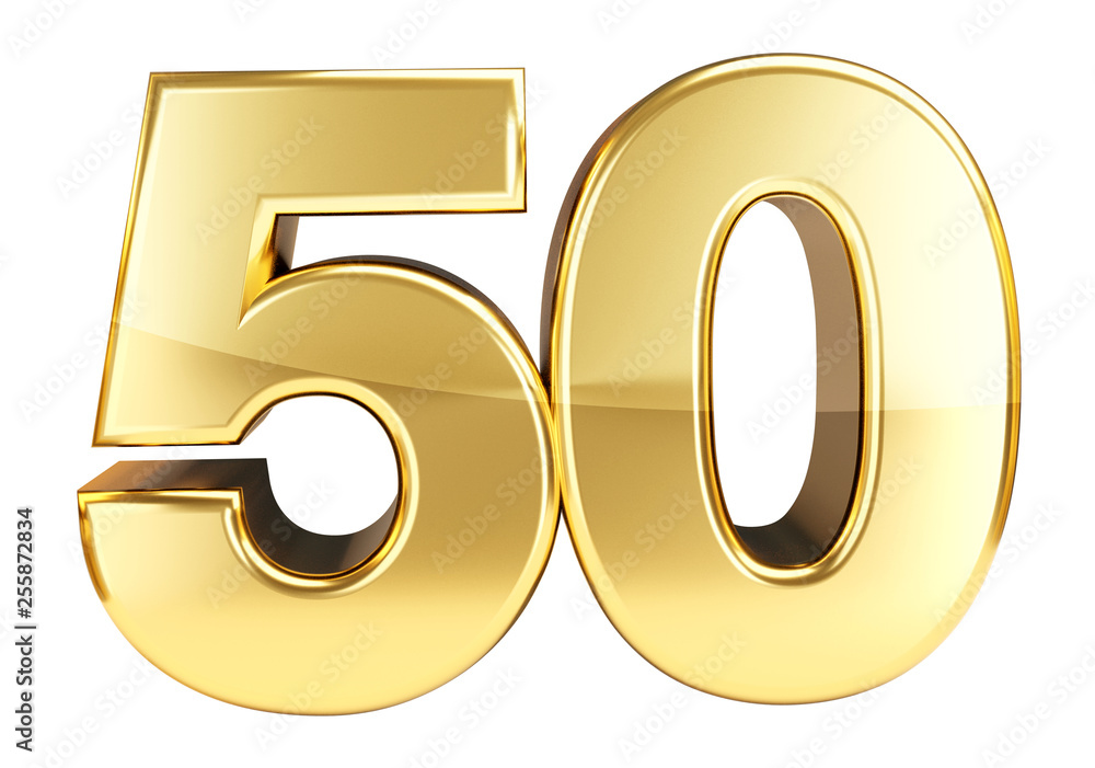 golden 50 3d-illustration Stock Illustration | Adobe Stock